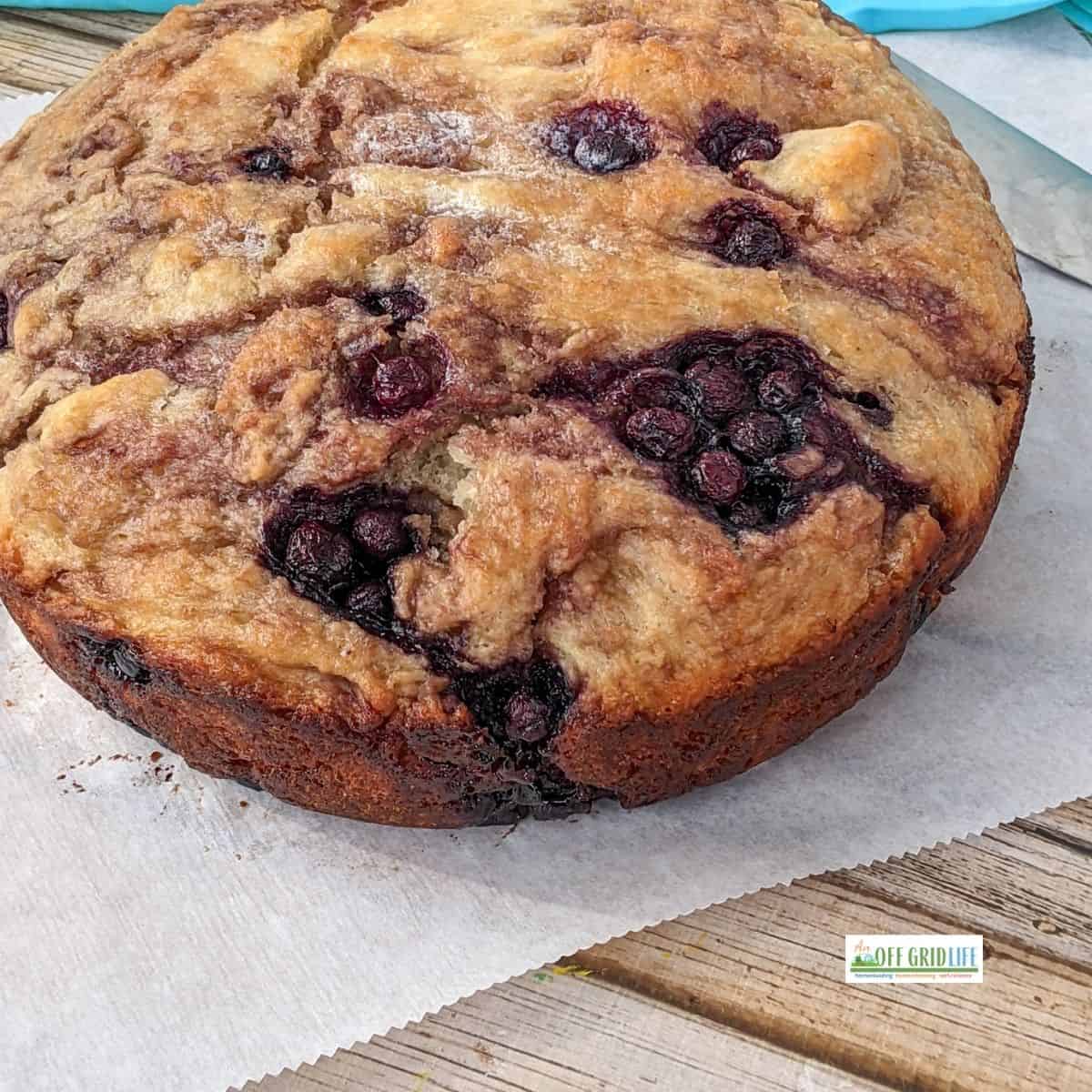 Dutch Oven Blueberry Bread - An Off Grid Life
