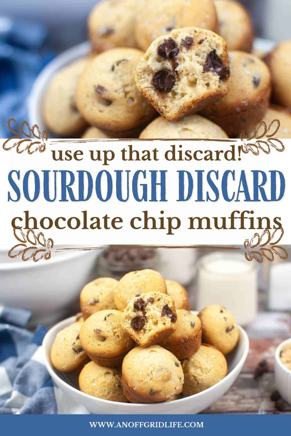 Sourdough Discard Chocolate Chip Muffins - An Off Grid Life